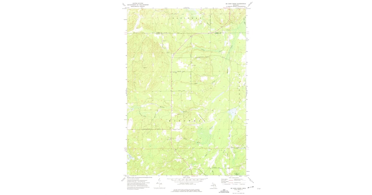 1972 Map of McGinn Creek, Alcona County, MI — High-Res | Pastmaps
