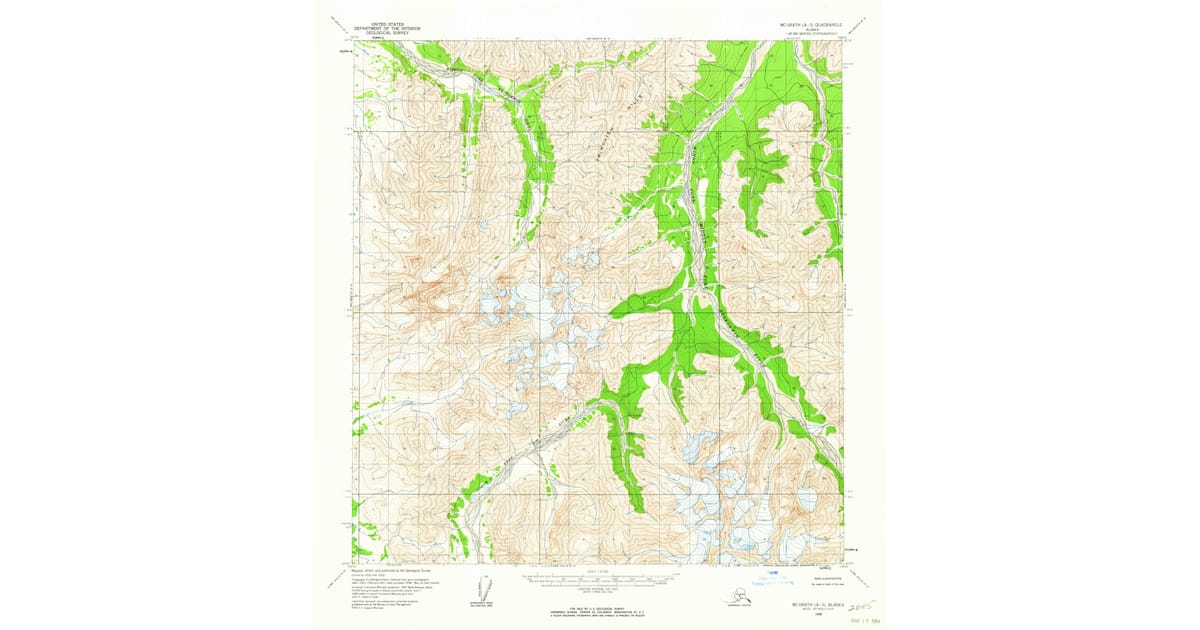 1958 Map of McGrath A-3, Yukon-Koyukuk Borough, AK — High-Res | Pastmaps