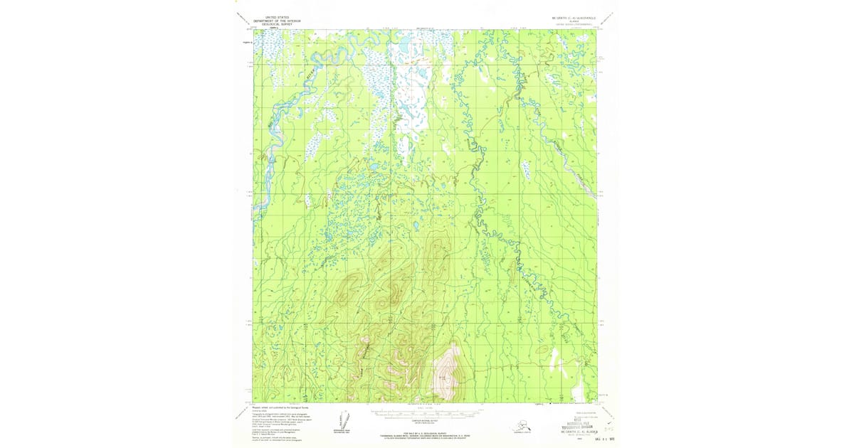 1953 Map of McGrath C-4, Yukon-Koyukuk Borough, AK — High-Res, 1972 ...