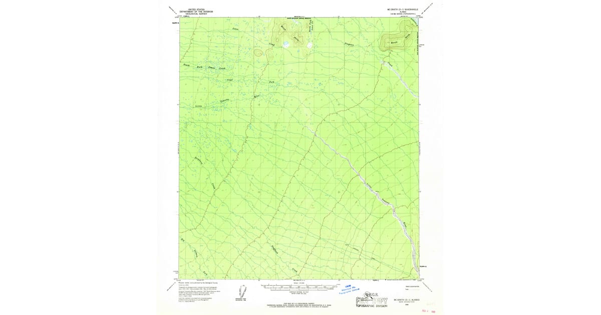 1958 Map of McGrath D-1, Yukon-Koyukuk Borough, AK — High-Res, 1968 ...
