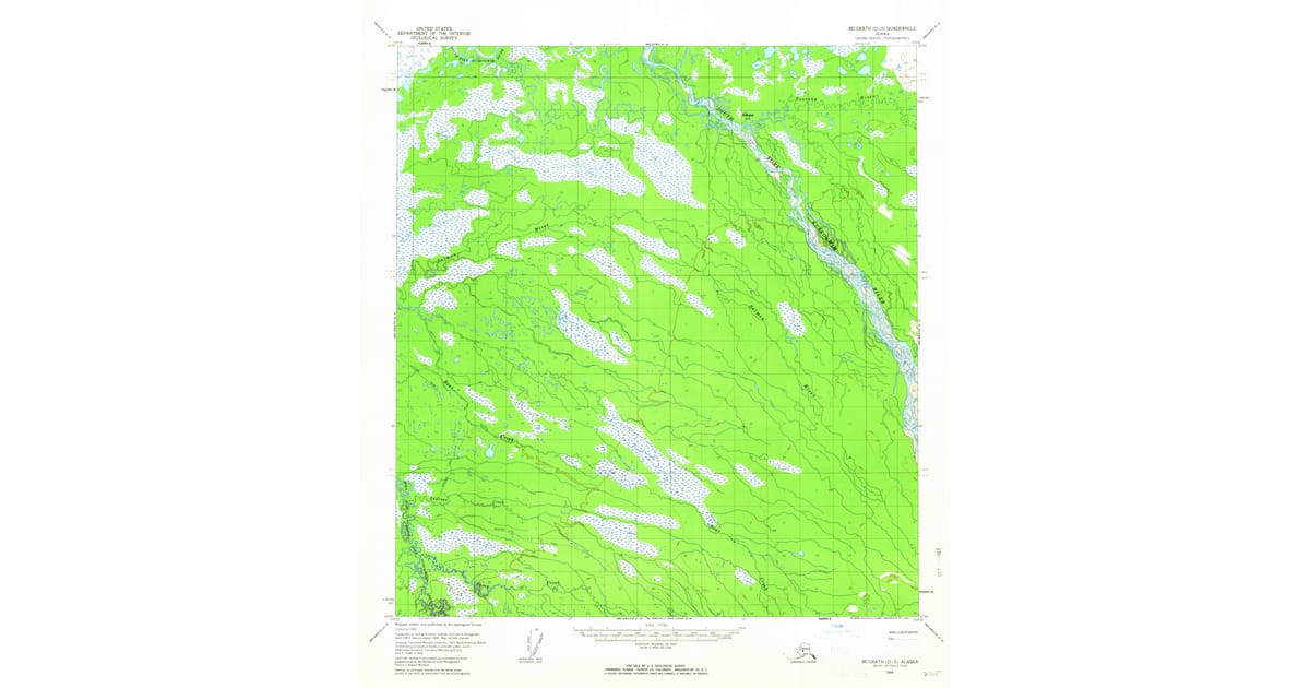 1954 Map of McGrath D-3, Yukon-Koyukuk Borough, AK — High-Res | Pastmaps