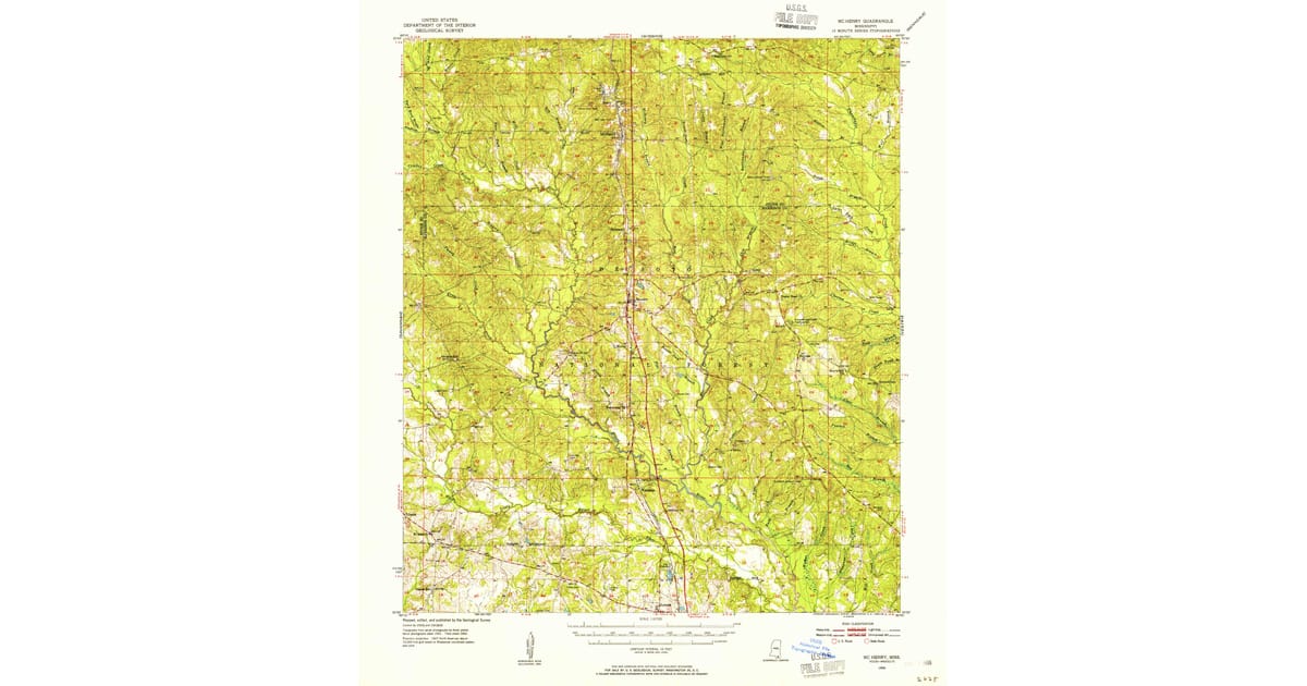 1954 Map of McHenry, Harrison County, MS — High-Res | Pastmaps