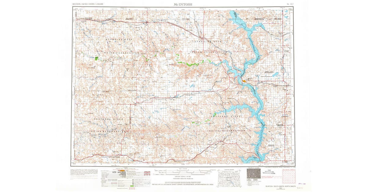 1953 Map of McIntosh, SD — High-Res | Pastmaps