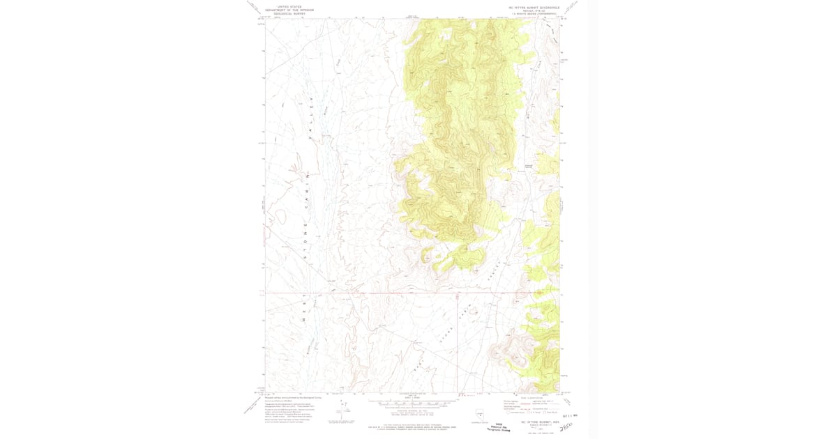 1971 Map of McIntyre Summit, Nye County, NV — High-Res | Pastmaps