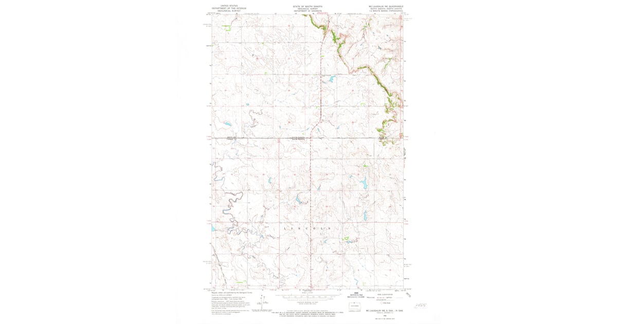 1966 Map of McLaughlin NE, Corson County, SD — High-Res | Pastmaps