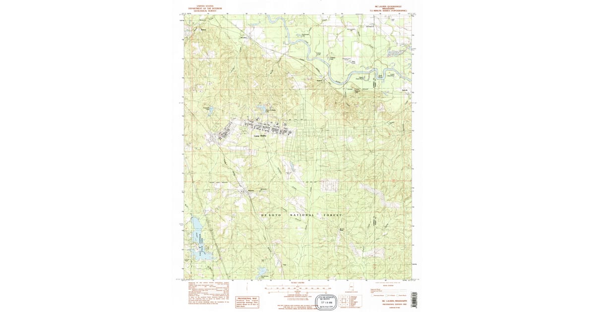 1983 Map of McLaurin, Forrest County, MS — High-Res, 1990 Print #2 ...