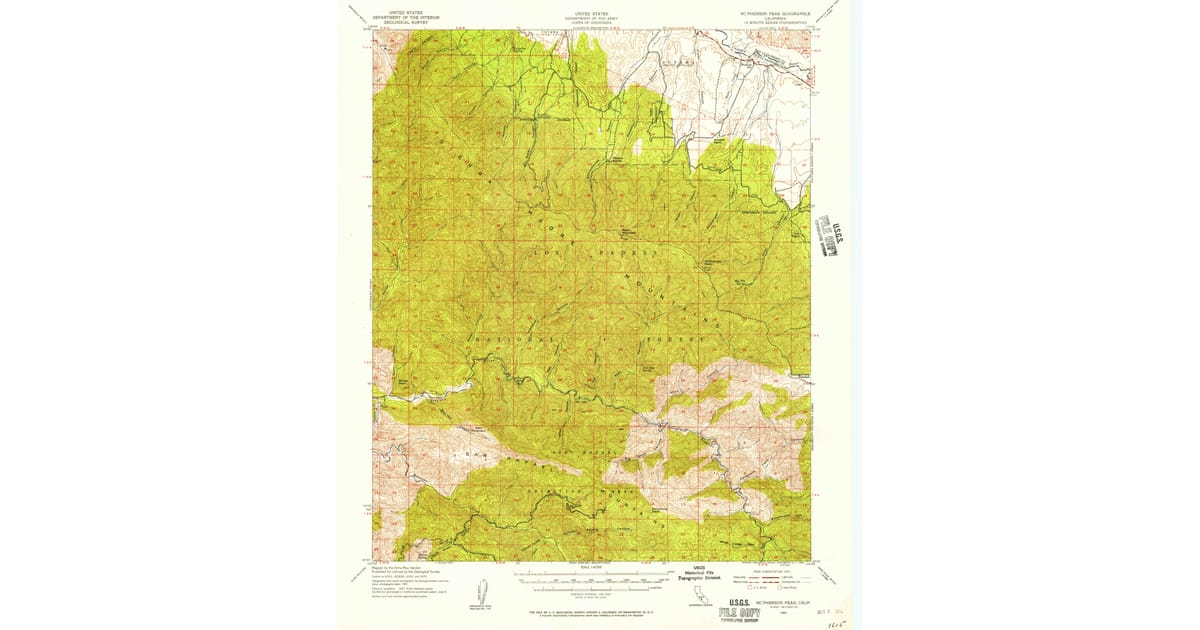 1941 Map of McPherson Peak, Santa Barbara County, CA — High-Res | Pastmaps