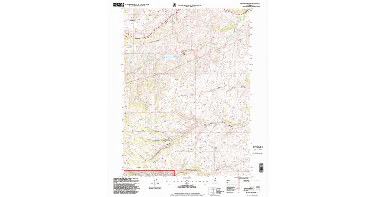 1998 Map of Meachum Ridge, Rich County, UT — High-Res | Pastmaps