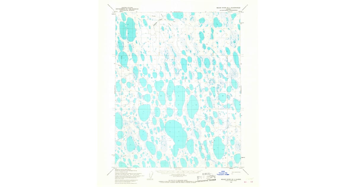 1955 Map of Meade River B-1, North Slope Borough, AK — High-Res | Pastmaps