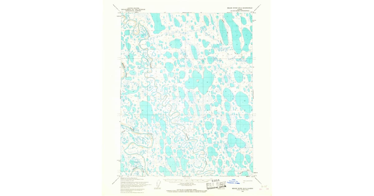 1955 Map of Meade River B-2, North Slope Borough, AK — High-Res | Pastmaps