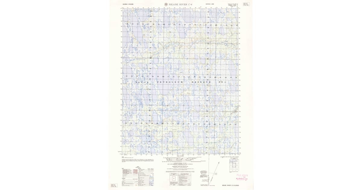 1962 Map of Meade River C-4, North Slope Borough, AK — High-Res | Pastmaps