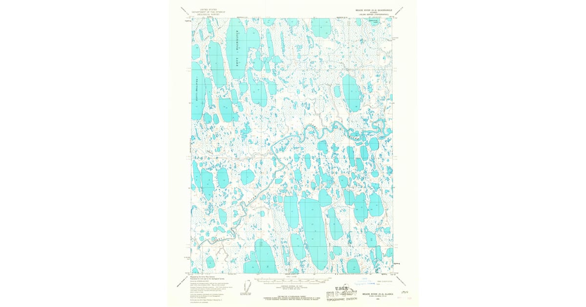 1955 Map of Meade River D-2, North Slope Borough, AK — High-Res | Pastmaps