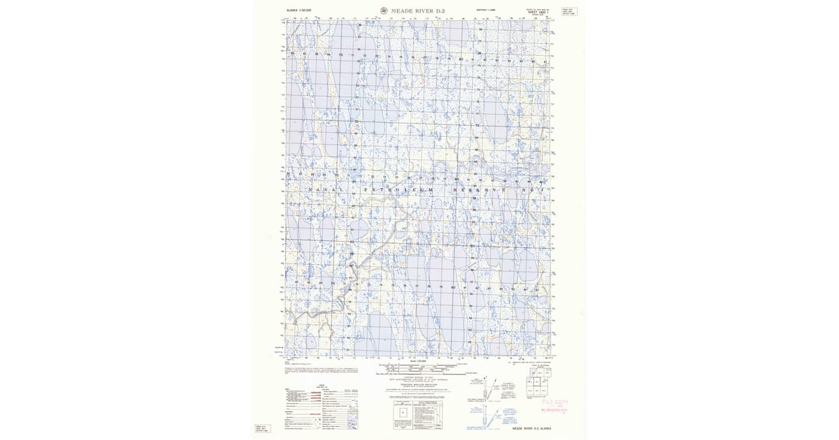1962 Map of Meade River D-2, North Slope Borough, AK — High-Res | Pastmaps