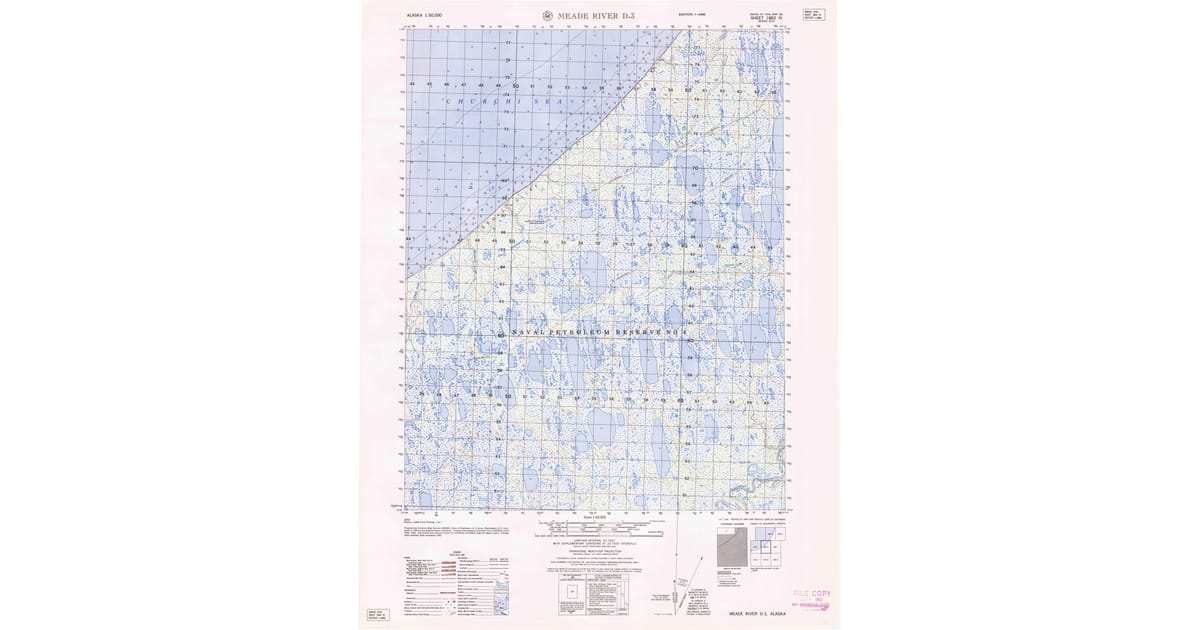 1962 Map of Meade River D-3, North Slope Borough, AK — High-Res | Pastmaps
