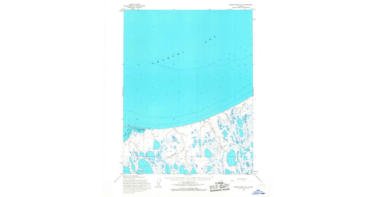 1955 Map of Meade River D-4, North Slope Borough, AK — High-Res | Pastmaps