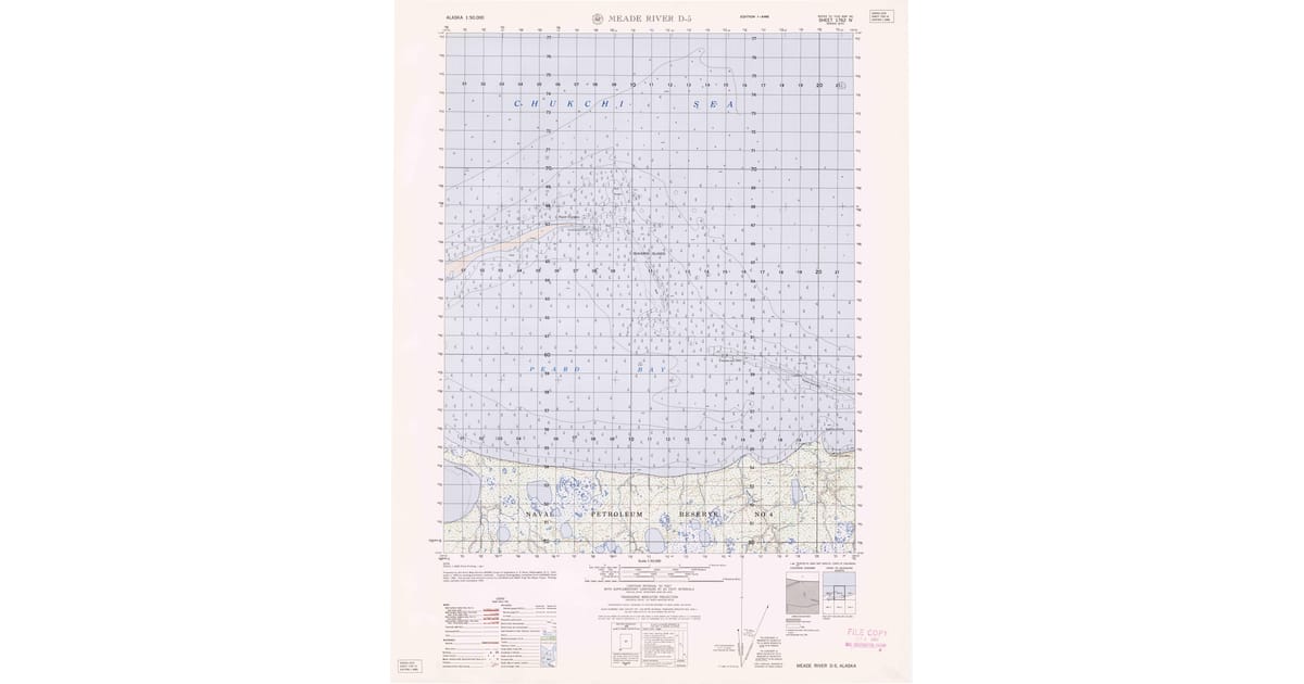 1962 Map of Meade River D-5, North Slope Borough, AK — High-Res | Pastmaps