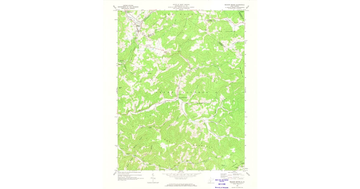 1969 Map of Meadow Bridge, WV — High-Res | Pastmaps