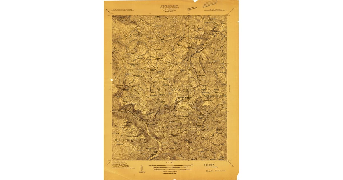 1912 Map of Meadow Creek, Fayette County, WV — High-Res | Pastmaps