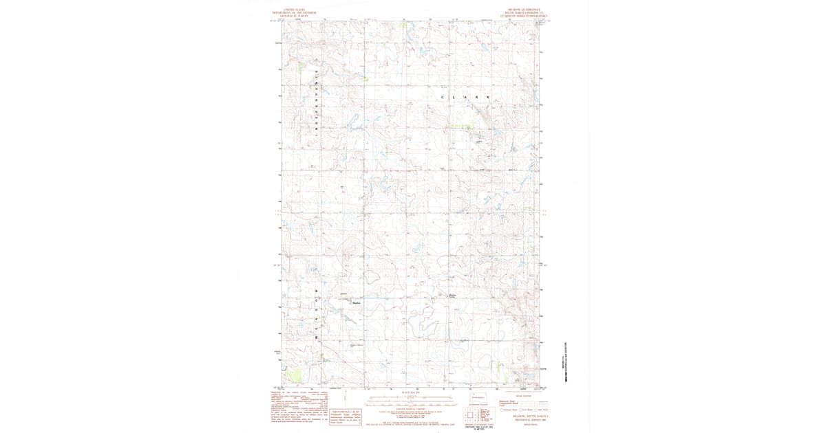 1983 Map of Meadow, Perkins County, SD — High-Res | Pastmaps
