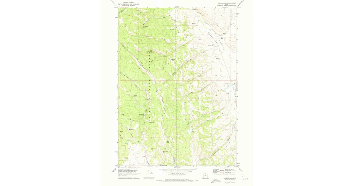 1969 Map of Meadowville, Rich County, UT — High-Res | Pastmaps