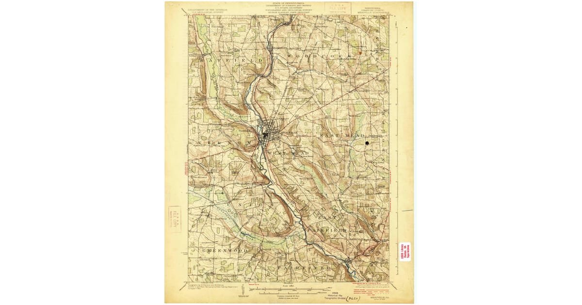1925 Map of Meadville, PA — High-Res | Pastmaps