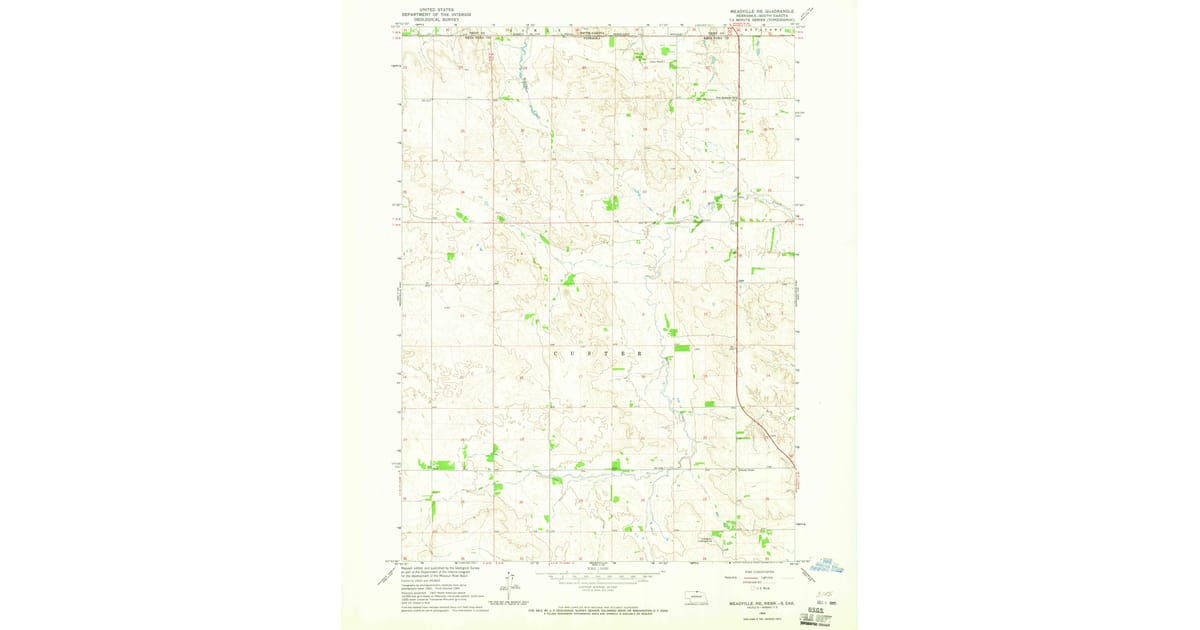 1964 Map of Meadville NE, Keya Paha County, NE — High-Res | Pastmaps
