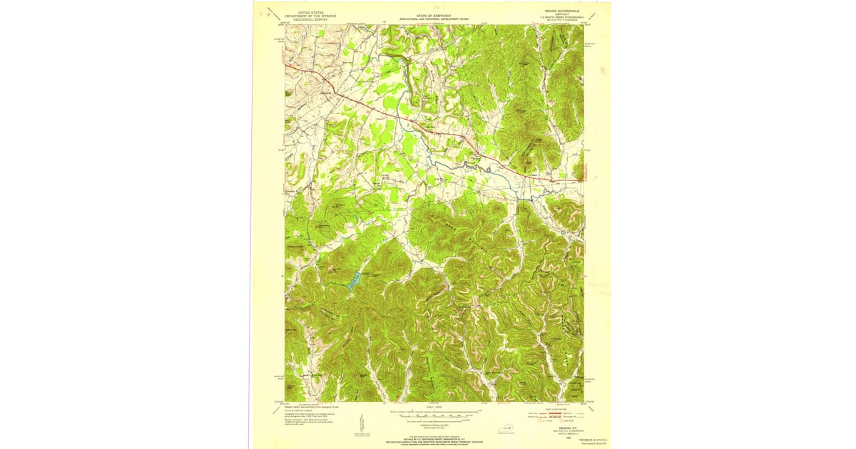1952 Map of Means, Montgomery County, KY — High-Res | Pastmaps
