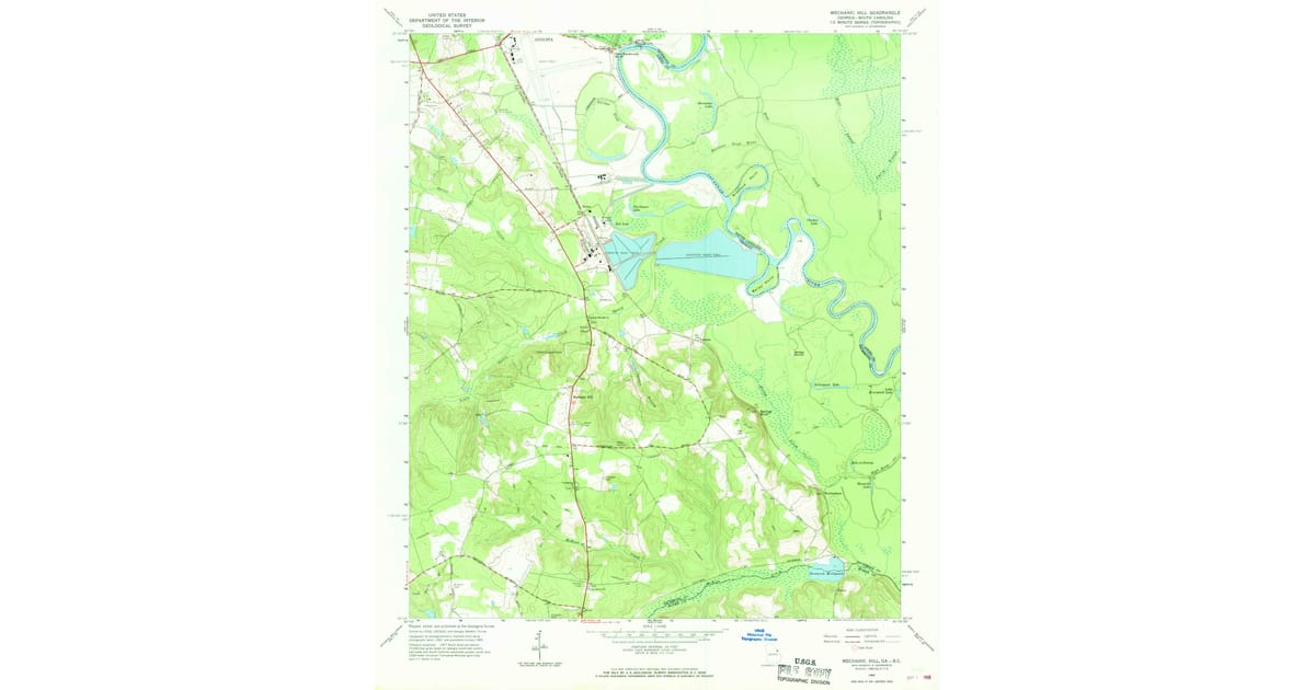1965 Map of Mechanic Hill, Richmond County, GA — High-Res | Pastmaps