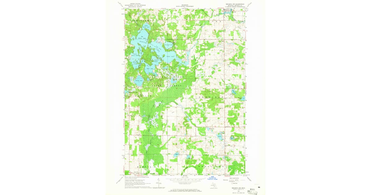 1964 Map of Mecosta NW, Mecosta County, MI — High-Res | Pastmaps