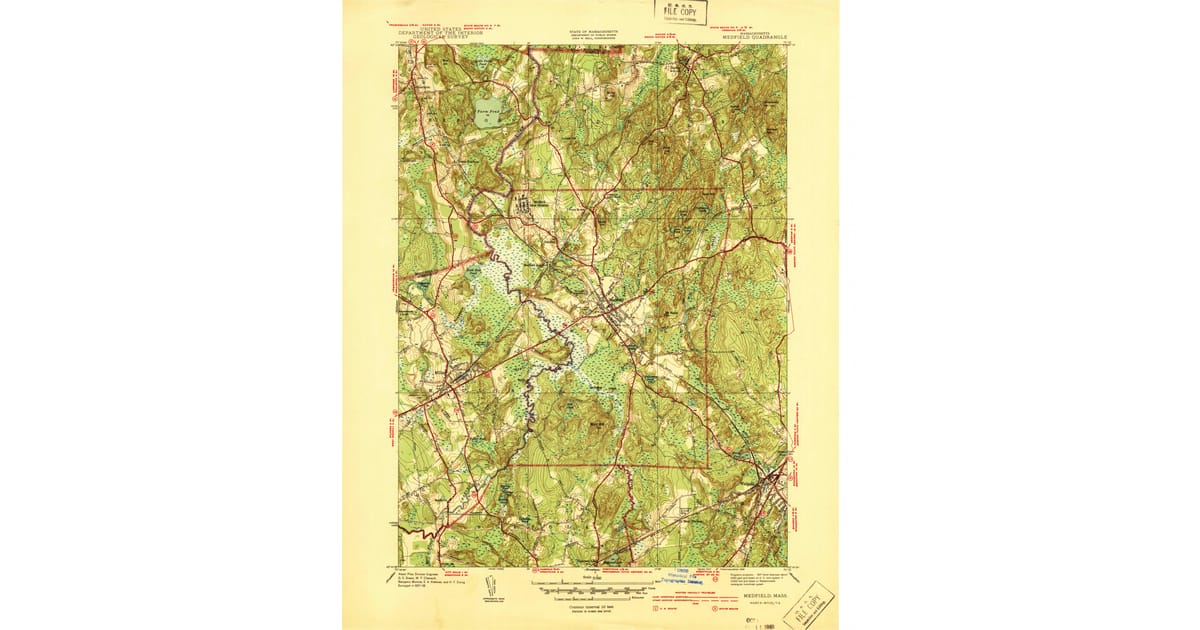 1940 Map of Medfield, Norfolk County, MA — High-Res | Pastmaps