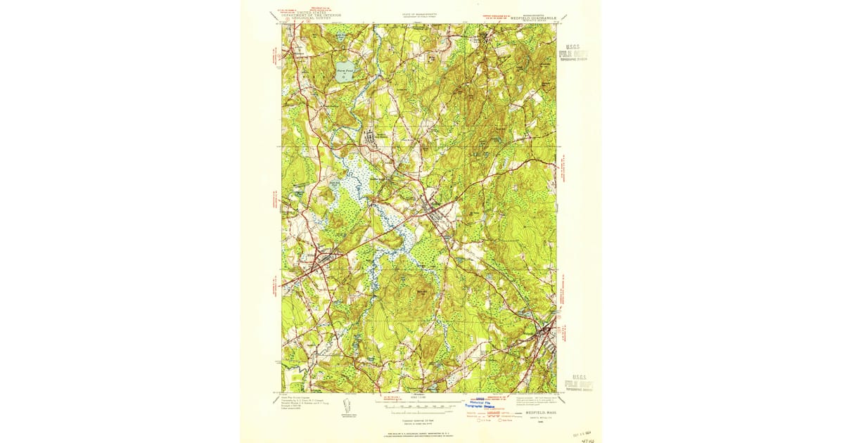 1945 Map of Medfield, Norfolk County, MA — High-Res | Pastmaps