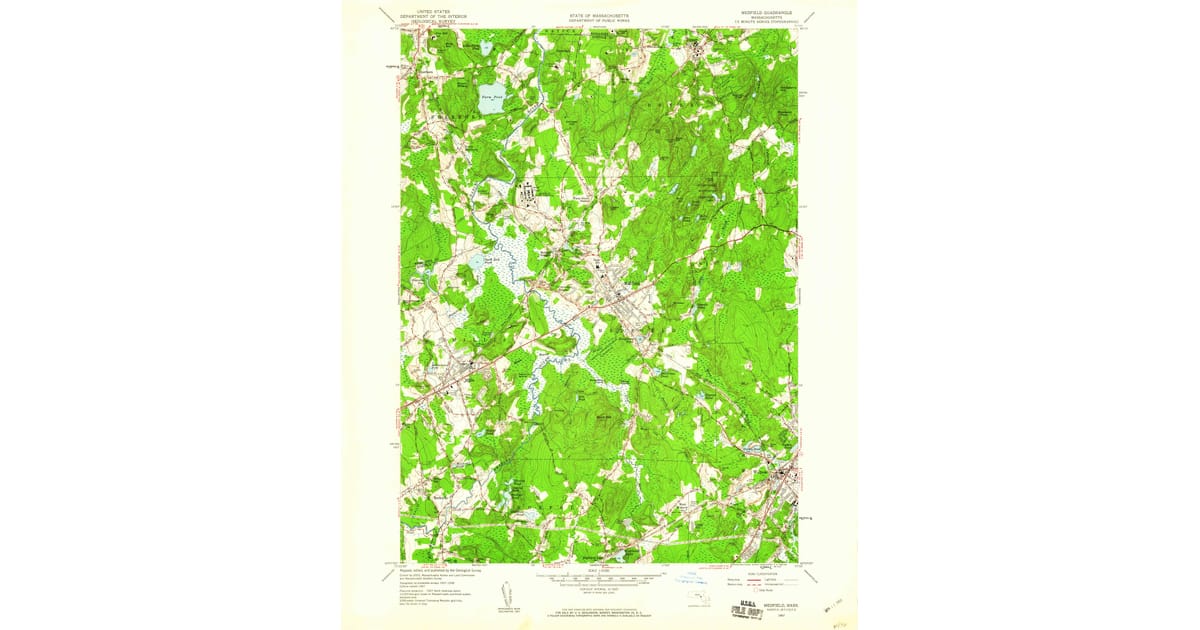 1957 Map of Medfield, Norfolk County, MA — High-Res | Pastmaps
