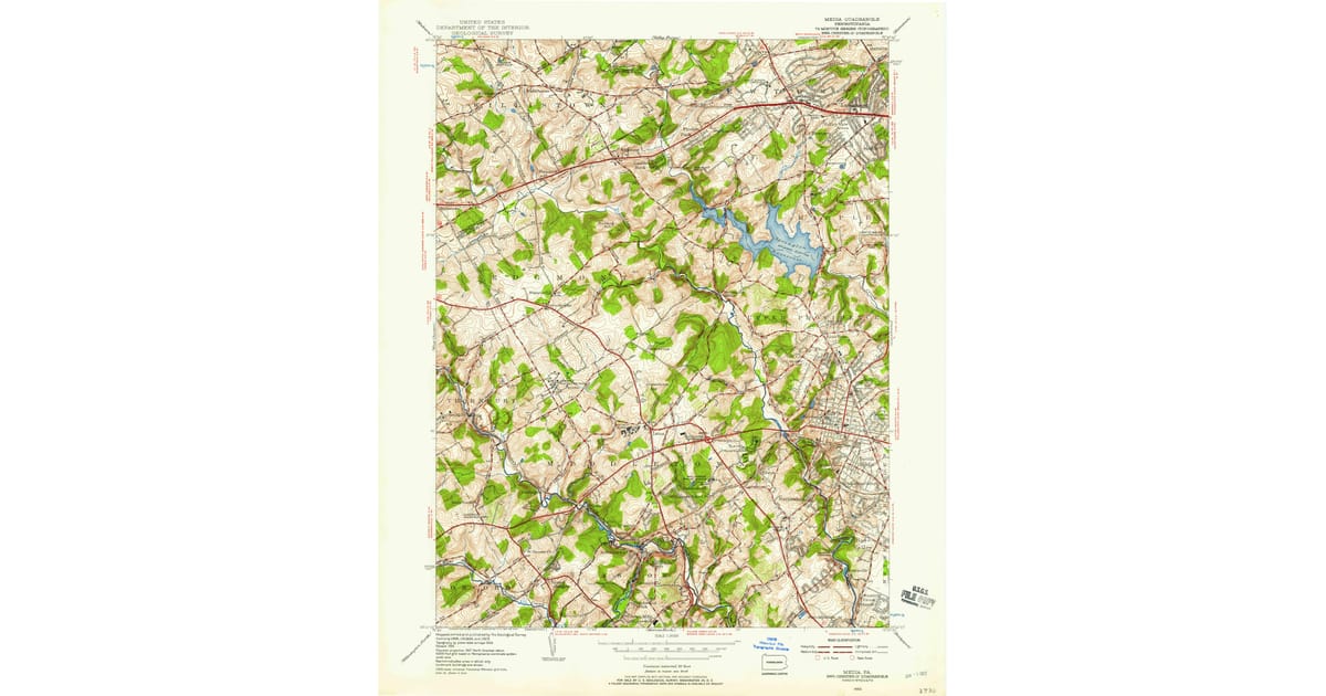 1955 Map of Media, PA — High-Res | Pastmaps