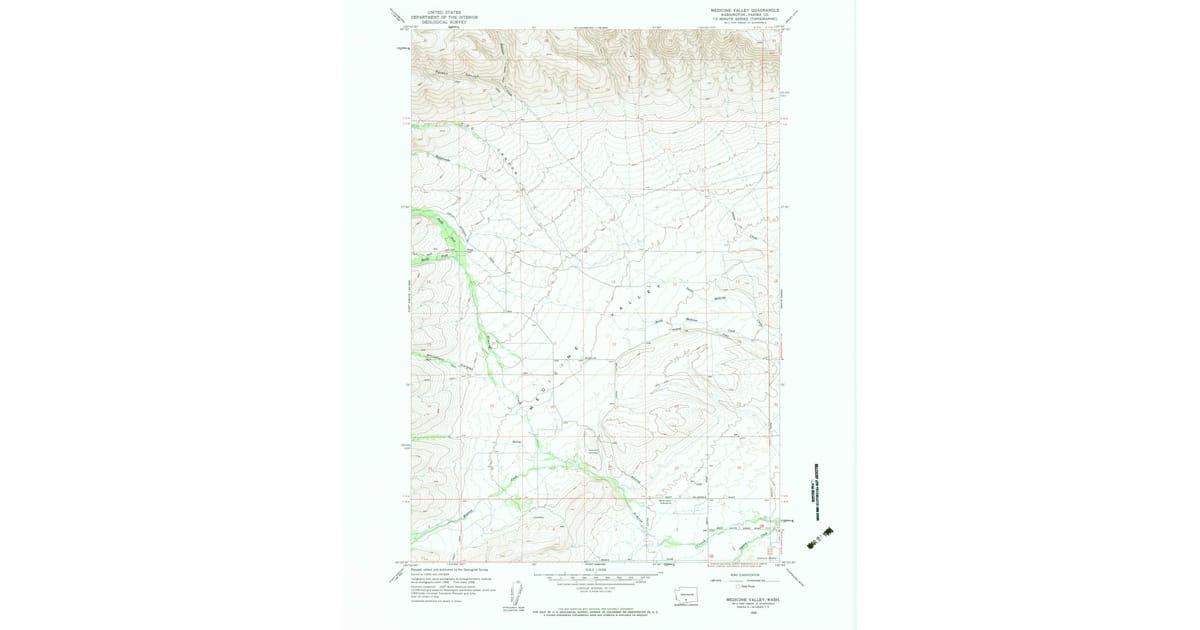 1958 Map of Medicine Valley, Yakima County, WA — High-Res | Pastmaps