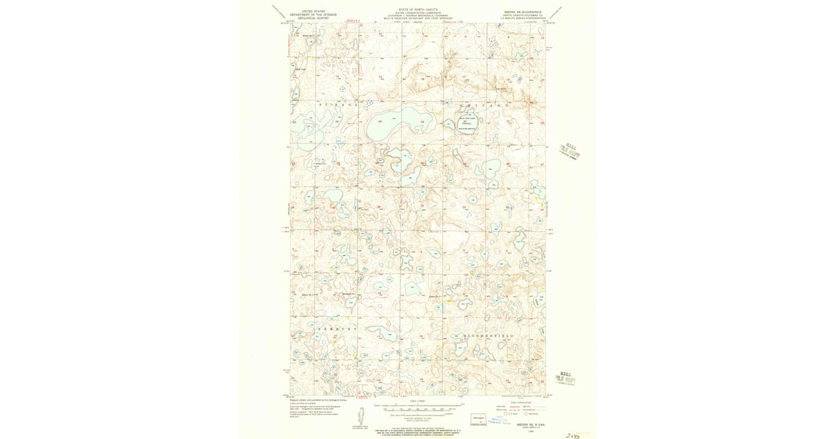 1955 Map of Medina SE, Stutsman County, ND — High-Res | Pastmaps