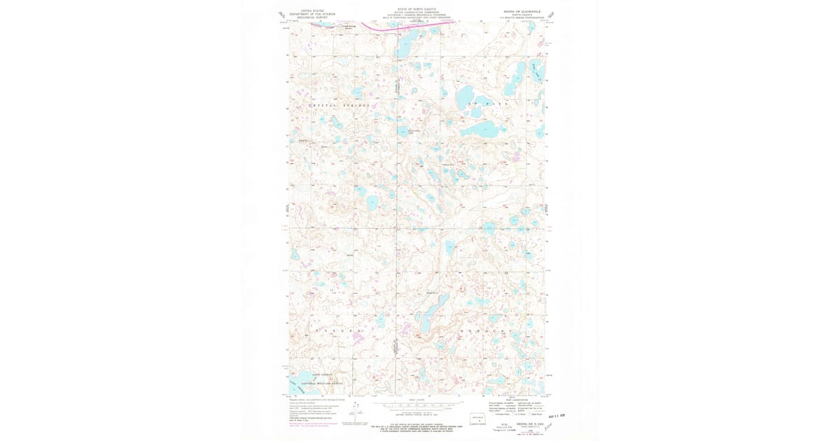 1975 Map of Medina SW, Stutsman County, ND — High-Res | Pastmaps