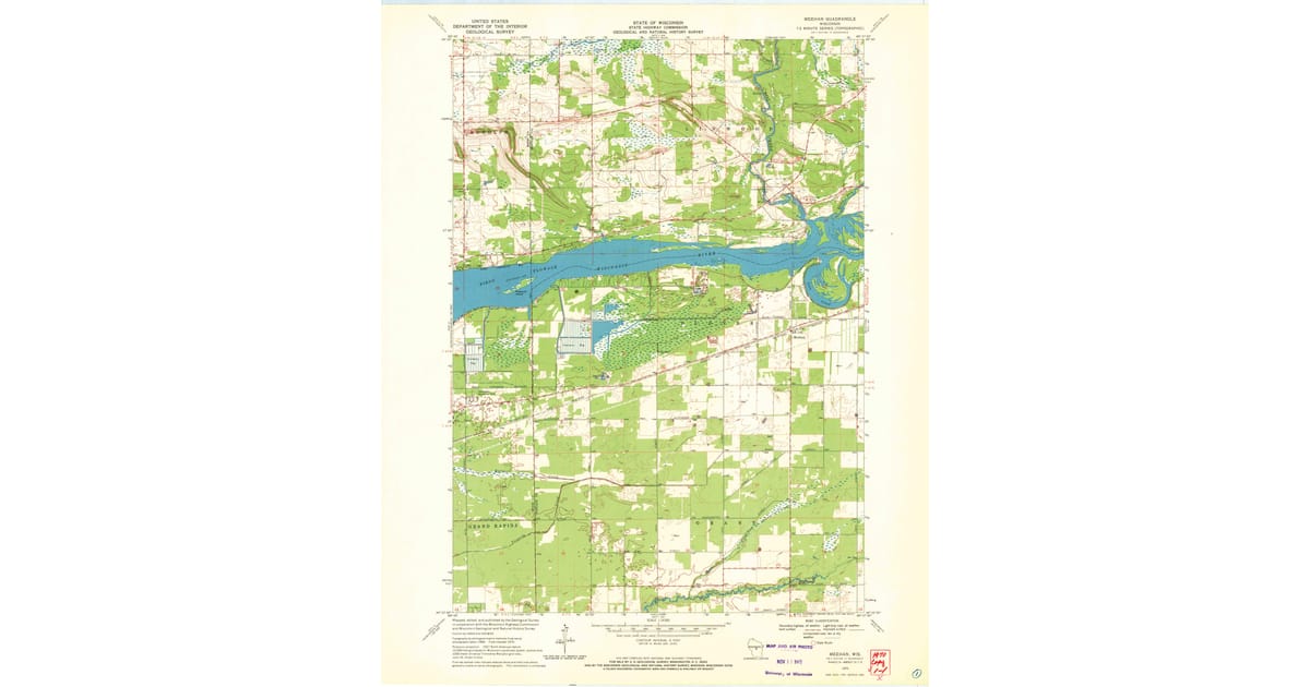 1970 Map of Meehan, Portage County, WI — High-Res | Pastmaps