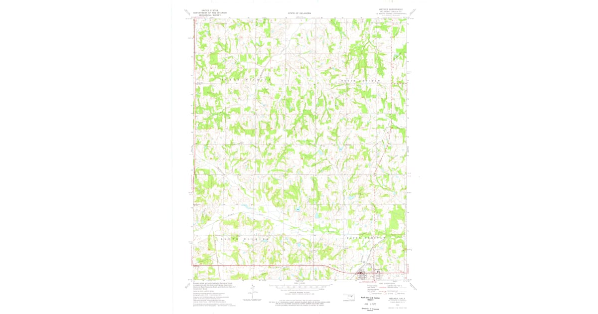 1974 Map of Meeker, OK — High-Res | Pastmaps