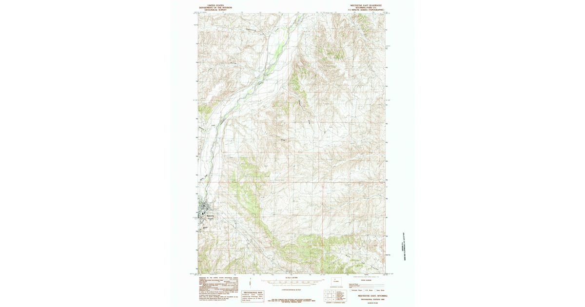 1985 Map of Meeteetse East, Park County, WY — High-Res | Pastmaps