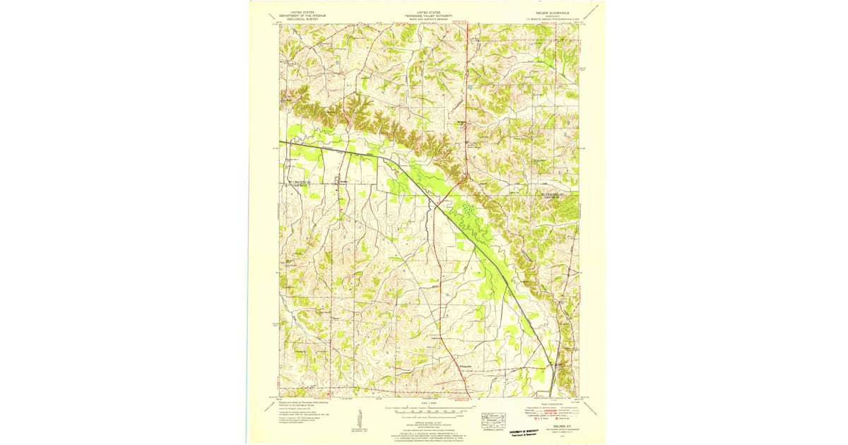 1951 Map of Melber, Graves County, KY — High-Res | Pastmaps