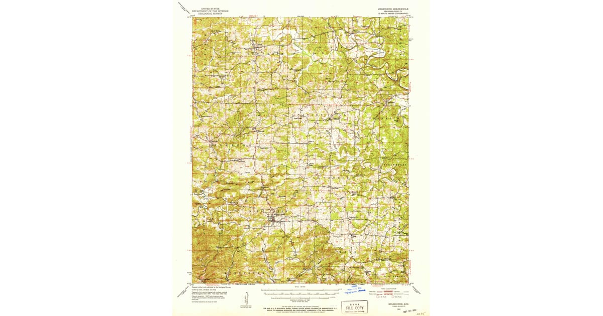 1951 Map of Melbourne, AR — High-Res | Pastmaps