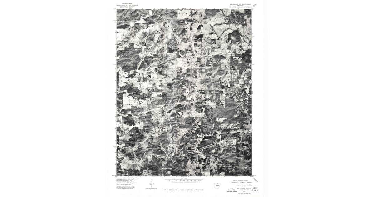 1976 Map of Melbourne NW, Izard County, AR — High-Res | Pastmaps