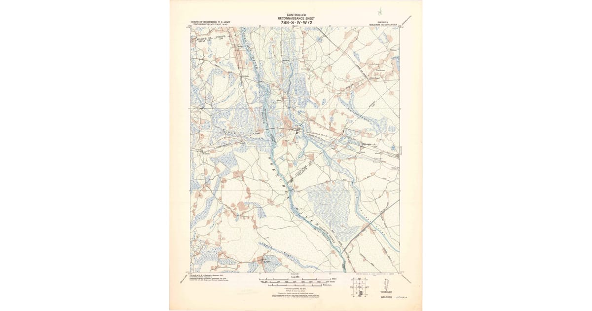 1942 Map of Meldrim, Bryan County, GA — High-Res | Pastmaps
