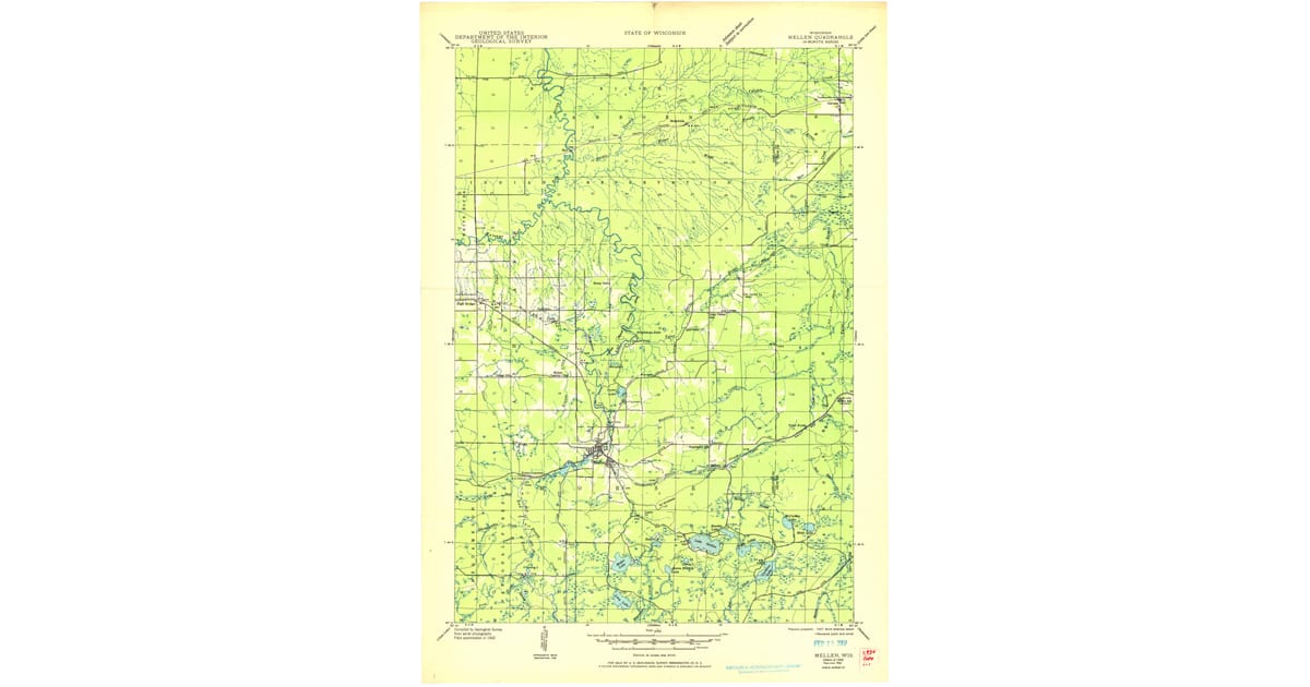 1945 Map of Mellen, WI — High-Res | Pastmaps