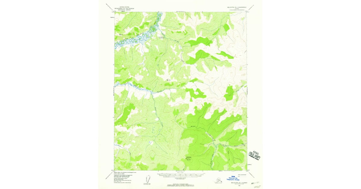 1956 Map of Melozitna B-1, Yukon-Koyukuk Borough, AK — High-Res | Pastmaps