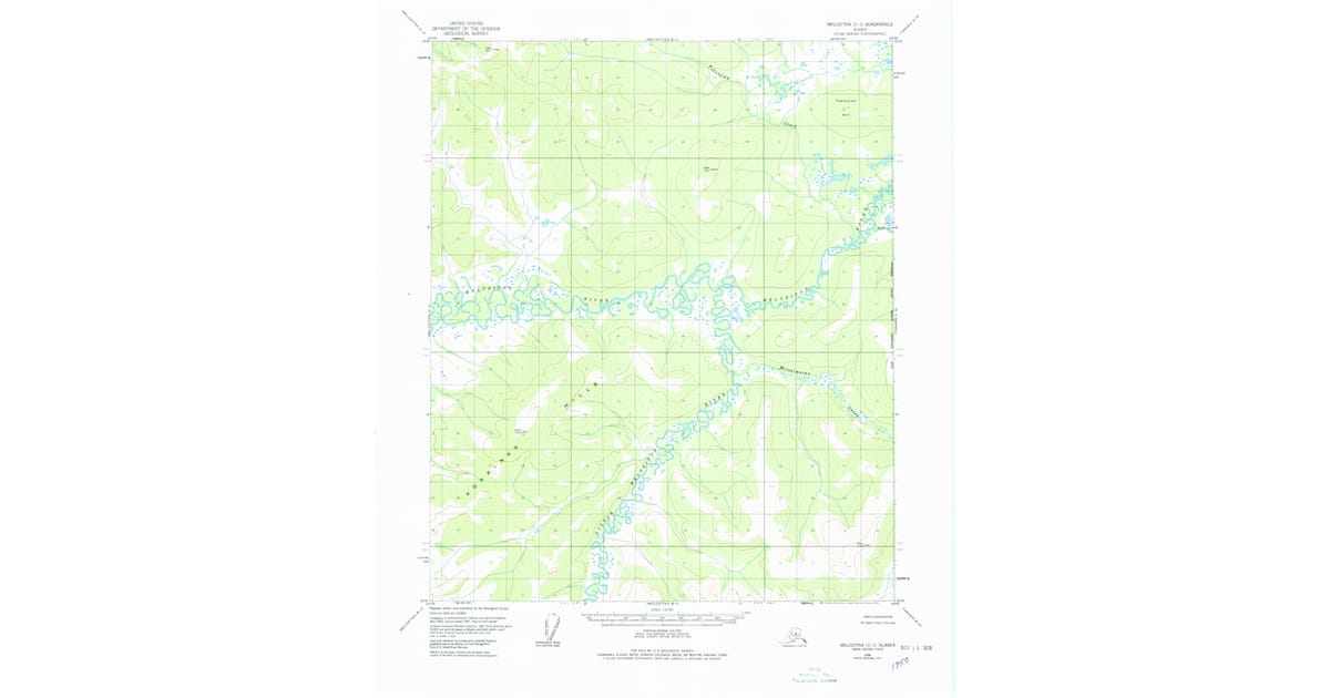 1956 Map of Melozitna C-1, Yukon-Koyukuk Borough, AK — High-Res, 1978 ...