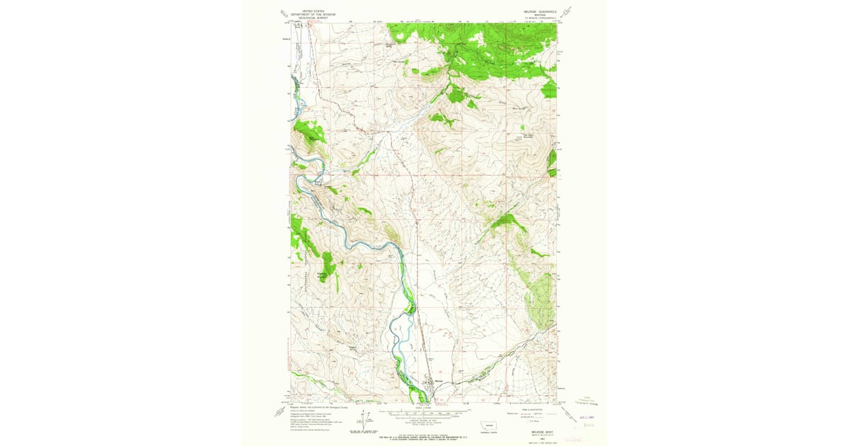 1961 Map of Melrose, Silver Bow County, MT — High-Res | Pastmaps