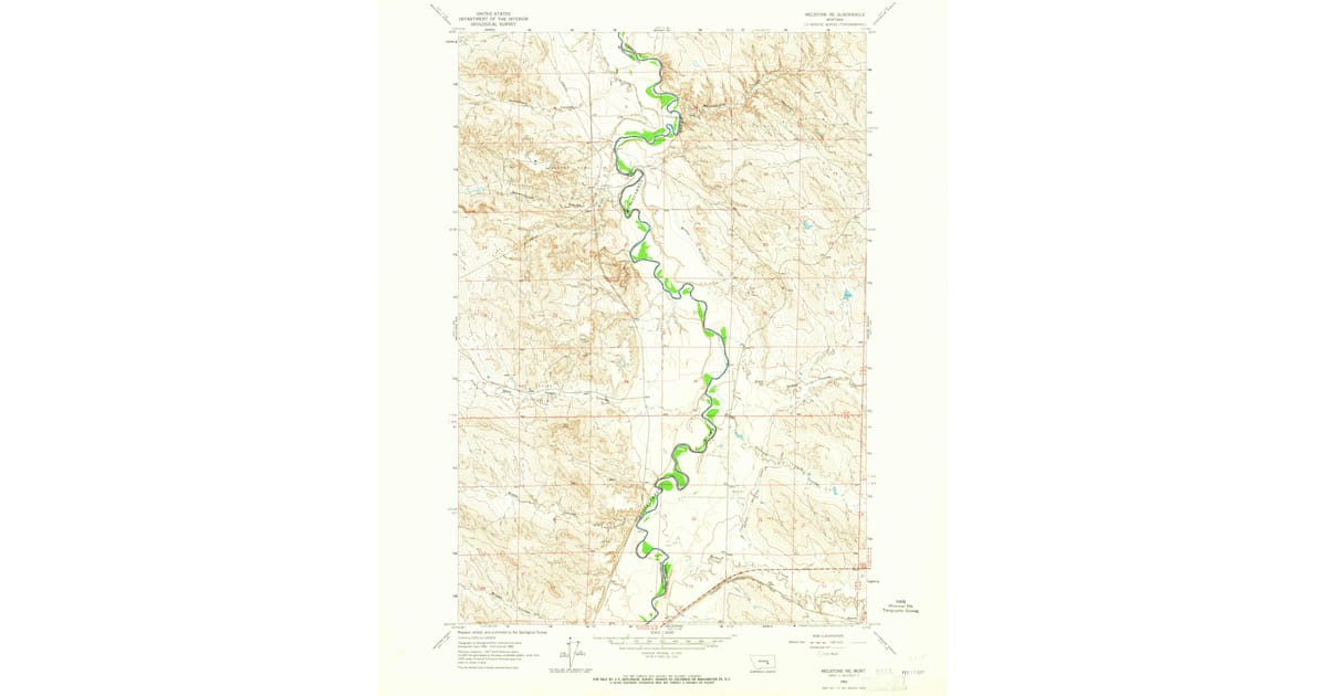 1962 Map of Melstone NE, Musselshell County, MT — High-Res | Pastmaps