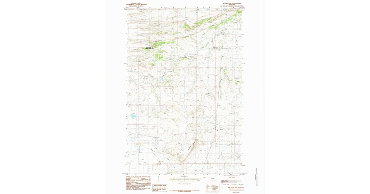 1985 Map of Melville NW, Sweet Grass County, MT — High-Res | Pastmaps