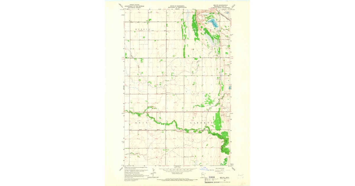 1965 Map of Melvin, Polk County, MN — High-Res | Pastmaps